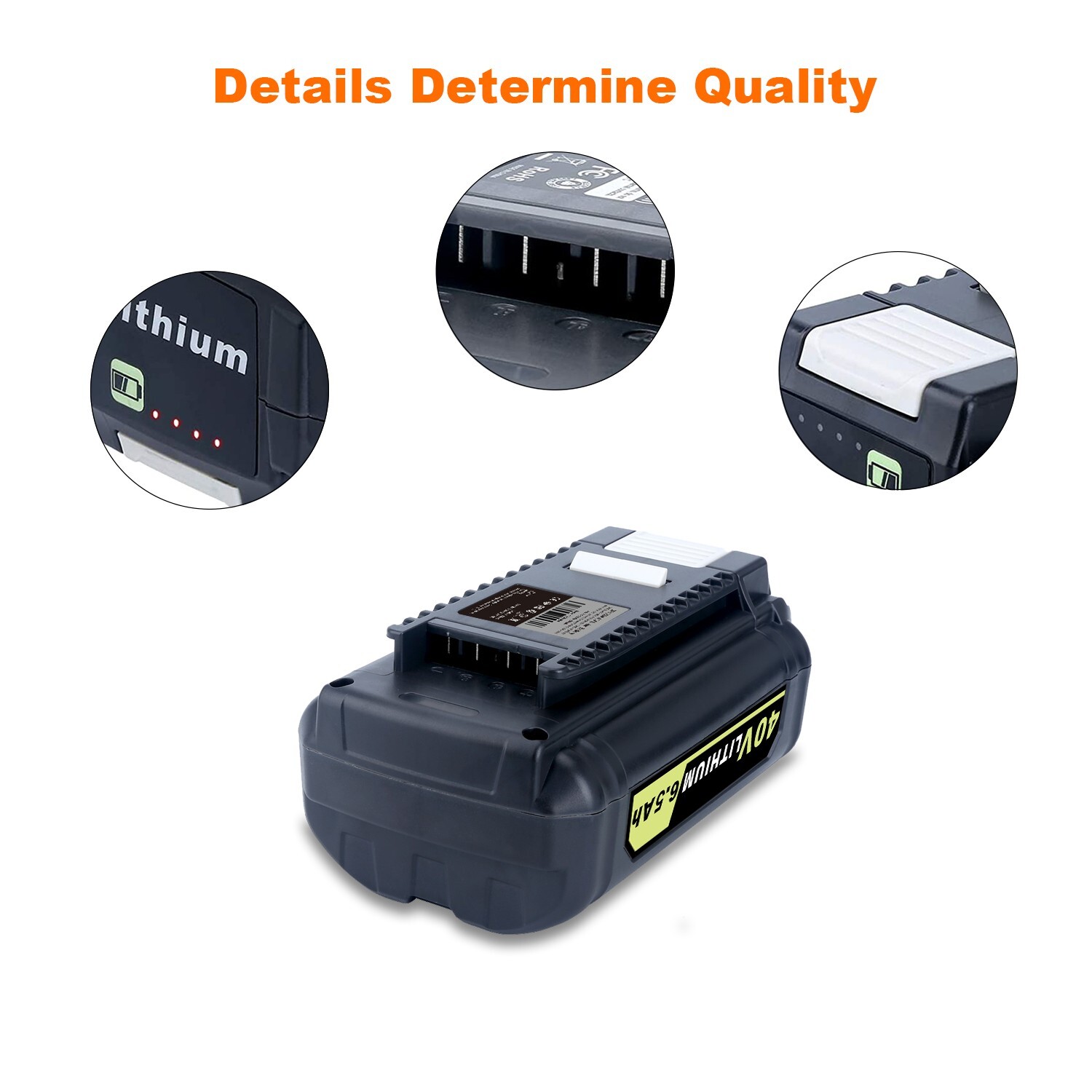 For Ryobi OP40401 40V 6.5Ah Lithium High Capacity Battery OP4050 ...