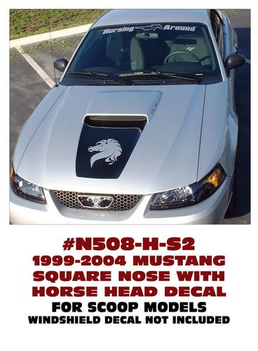 N508-H-S2 1999-04 FORD MUSTANG - SQUARE NOSE SCOOP DECAL with HORSE ...