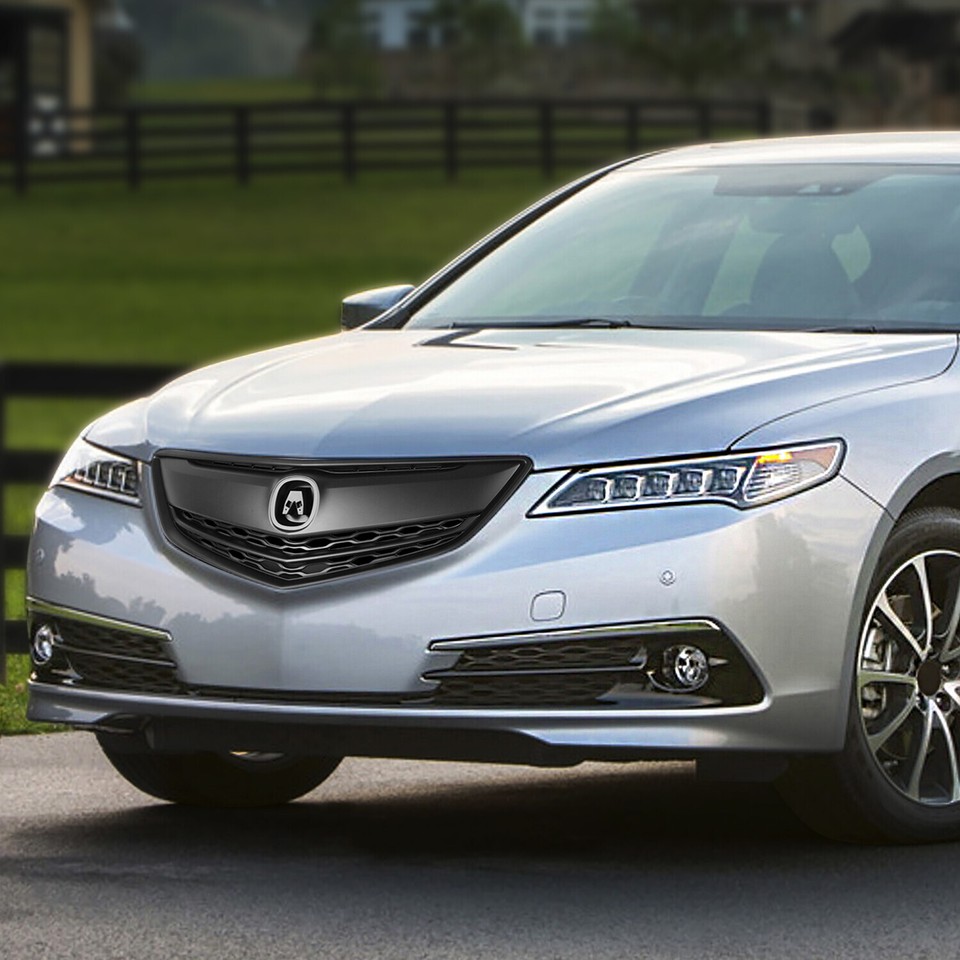 For 2015-2017 Acura TLX Factory Style Matte Black Front Bumper Grille ...