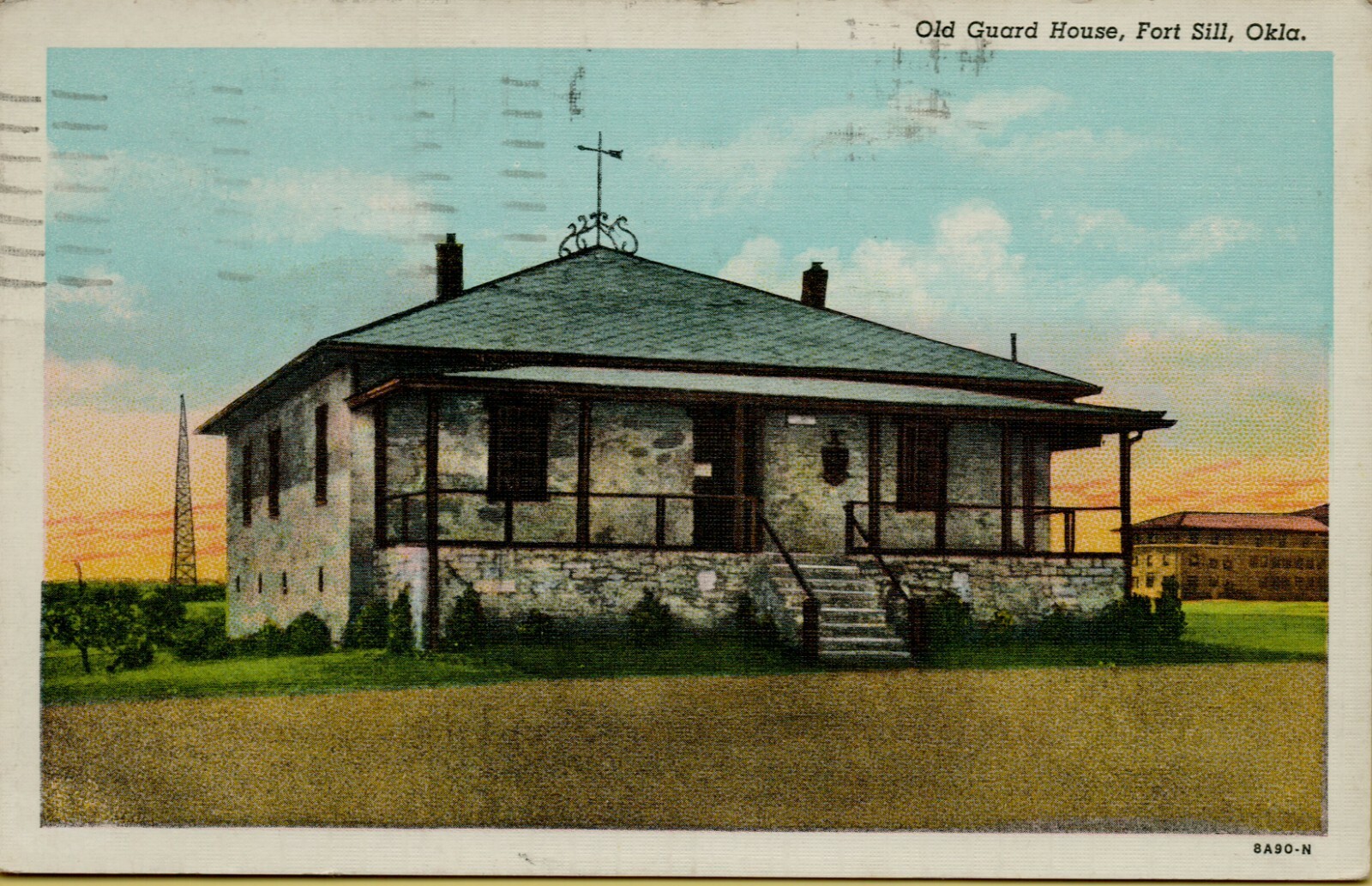 1944 Exterior Street View Old Guard House Fort Sill OK Postcard D48 | eBay