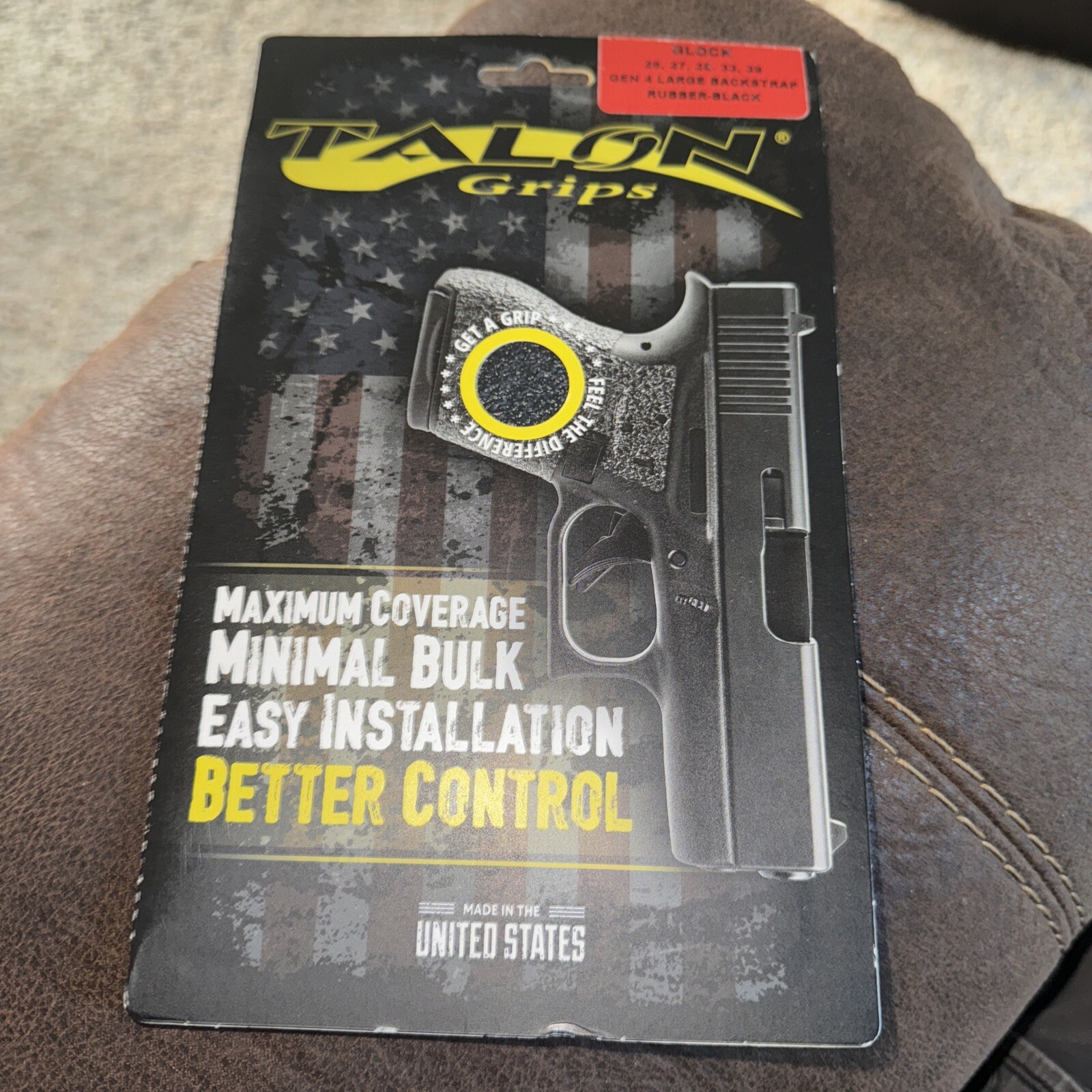 Talon Grip for Glock 26,27,28,33,39 (Gen4 Lrg Backstrap) Black Rubber ...