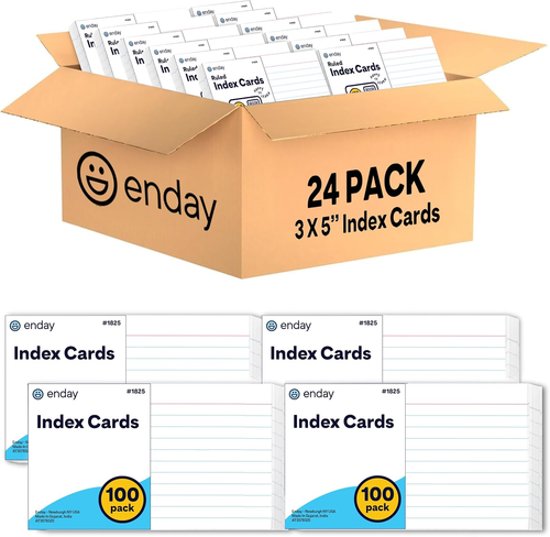 Index Cards 3X5 Bulk, (2400 Cards), Notecards, Flashcards, Notecards ...