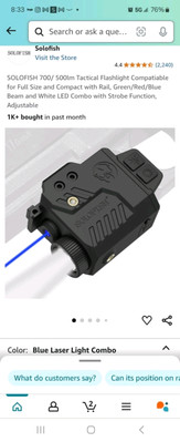 SOLOFISH 700 Lumens Pistol Light Laser Combo, Strobe & Blue Combo | eBay