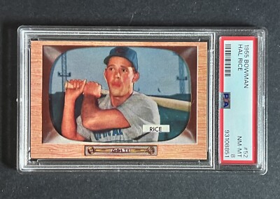 1955 Bowman #52 Hal Rice Chicago Cubs Baseball Card PSA 8 NM-MT - RARE ...