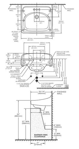 American Standard 0355.012.020 Lucerne 20-1/2 x 18-1/4 Wall Hung ...