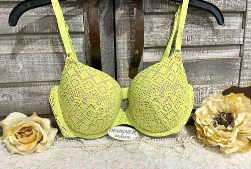 VICTORIA’S SECRET Neon Yellow Net Demi Lined Underwire Bra 34DD | eBay