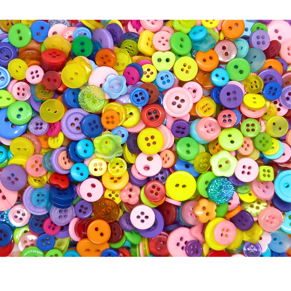 100 x Small Mixed Buttons - Bulk, Art, Scrapbooking, Card Making ...