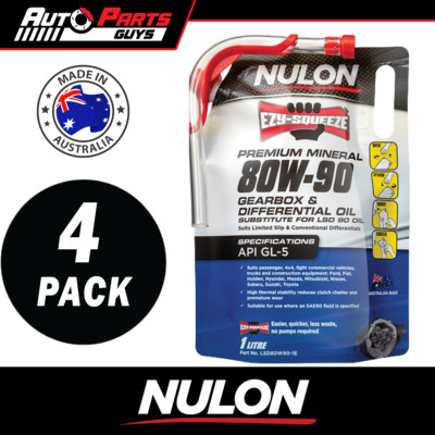 Nulon Ezy-Squeeze 80W-90 Premium Mineral Gearbox & Diff Oil 1L 4 PACK ...