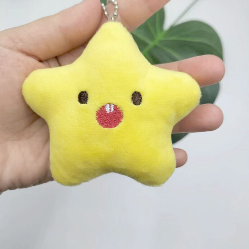 Star Plush Pendant Mobile Phone Keyring Pendant Squeak Keychain Bag ...