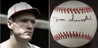 RARE Tom Sunkel dec.02 JSA New York Giants STL Browns Dodgers Signed ...