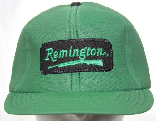 VTG 70s Remington Rifles Patch Snapback Cap Green Black Padded Hat Made ...