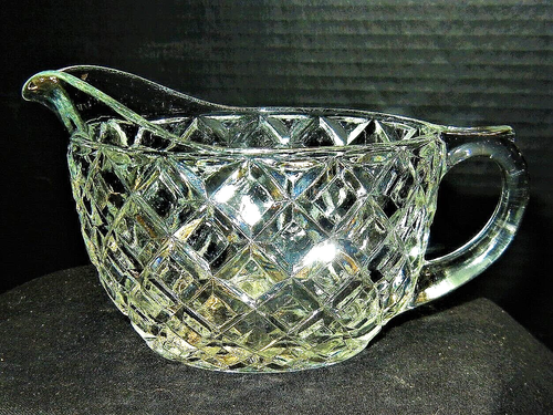 Vintage Small CREAMER PITCHER Etched Cut Glass Crystal | eBay
