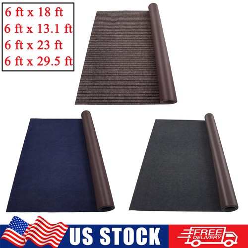 6 ft x18/13.1/23/29.5 ft Marine Boat Carpet Outdoor Rug w/ TPR Non-Slip ...