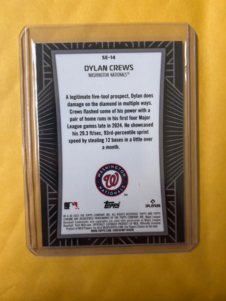 2025 Topps Chrome Dylan Crews Rookie Shadow Etch SP Nationals | eBay