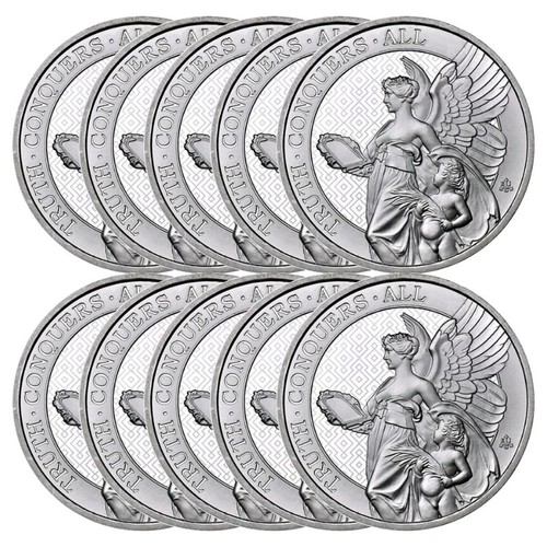 2022 1 oz St. Helena Silver Queen’s Virtues Truth Coin (BU - Lot of 10 ...