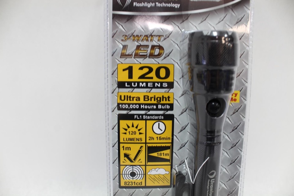 Uranium Flashlight Technology 3-Watt LED 120 Lumens Flashlight - U101 ...
