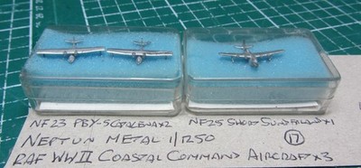 RAF WWII Coastal Command Aircraft x 3 by Neptun, Scale 1/1250 Ship ...