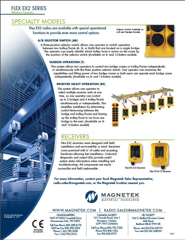 MAGNETEK FLEX EX2 RADIO REMOTE SPARE TRANSMITTER FLEX-6EX2-TX | eBay