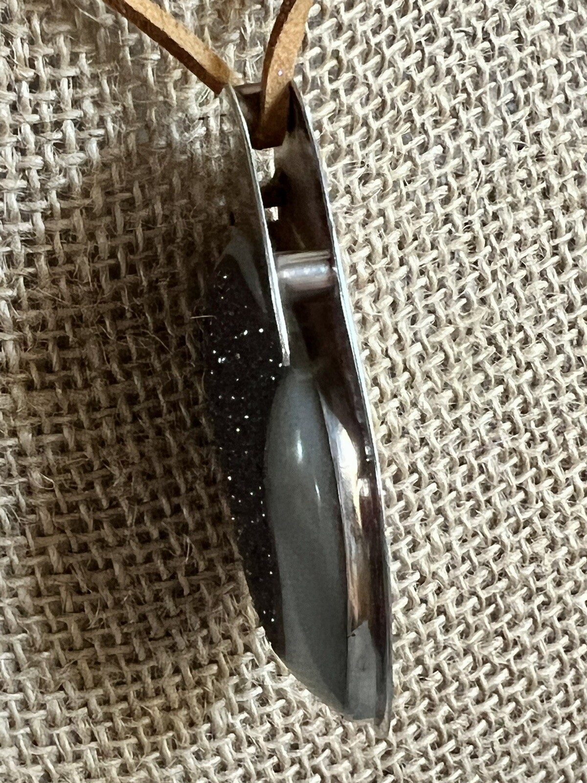 Vintage druzy smoky quartz sterling silver large art pendant by ...