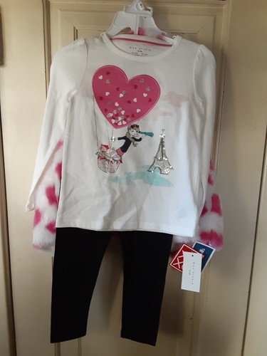 Max Studio Kids Shirt, Leggings, Vest & Hair clips Size XS (4) NEW WITH ...