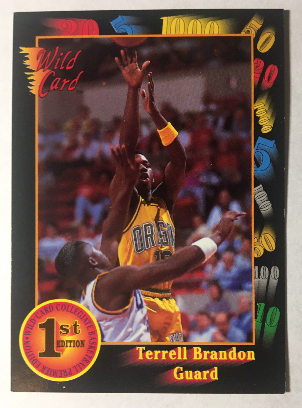 1991-92 Wild Card #40 Terrell Brandon Oregon Ducks Cleveland Cavaliers ...