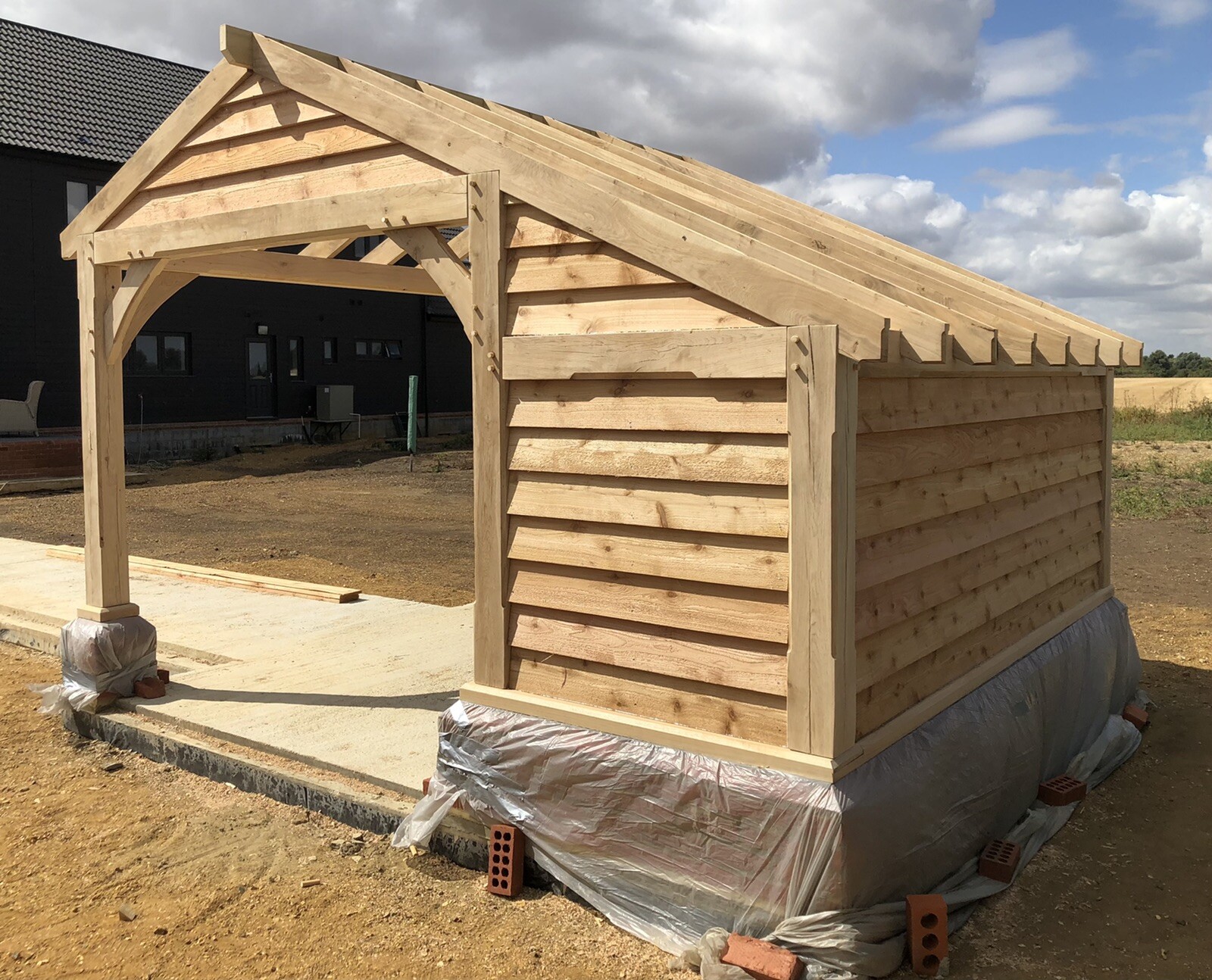 Oak Gazebo, 4m X 3.5m Car Port Frame & Cladding | eBay UK