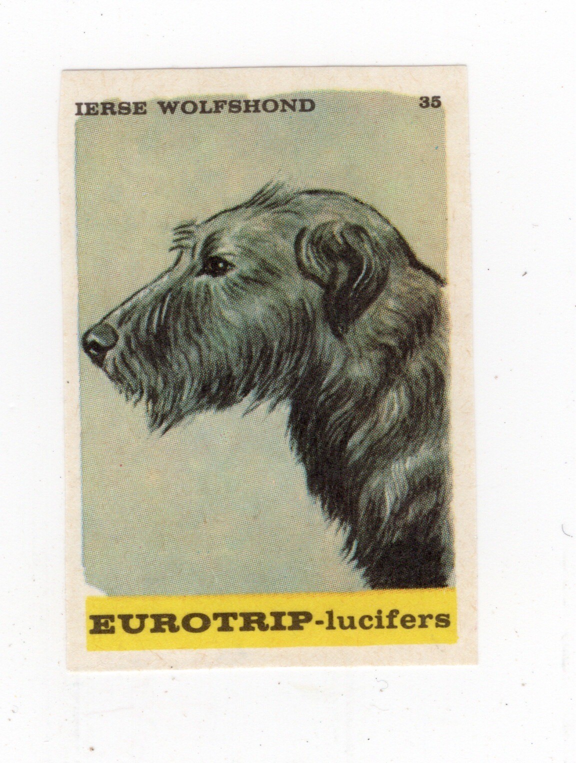 Dog Matchbox Label Card. Irish Wolfhound | eBay