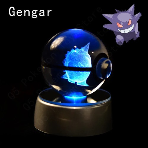 POKEMON 3D CRYSTAL BALL, WITH LED LIGHT BASE, Beautiful to make a gift ...
