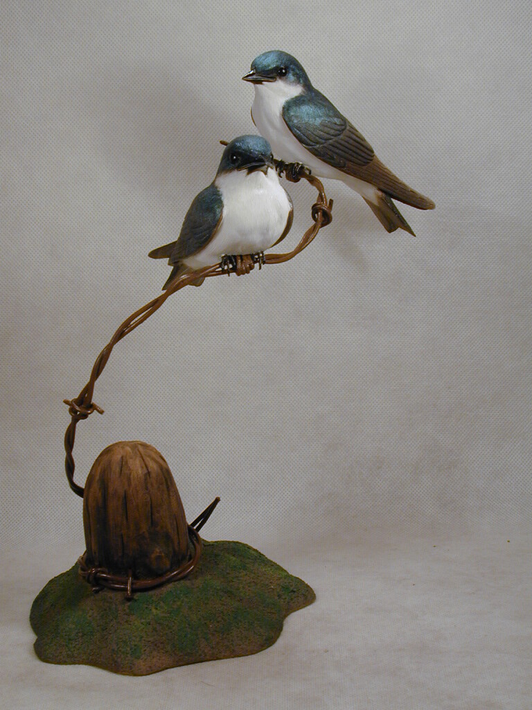 A pair of Tree swallows Original Bird Wood Carving | eBay