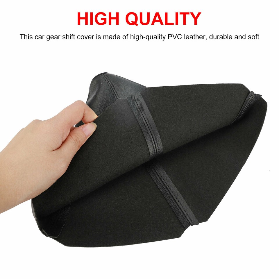 Car Shift Knob Shifter Boot Cover Black DIY PVC Leather MT AT Sport ...
