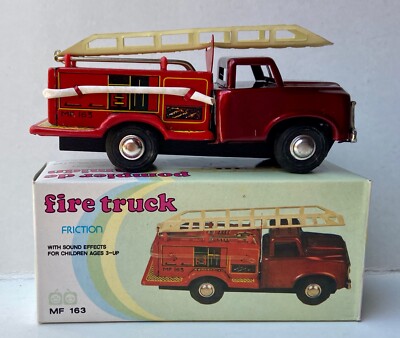 Fire Truck Tin Friction 80s | eBay