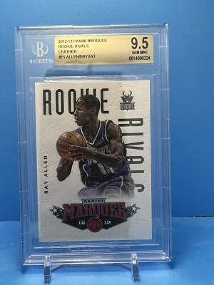 Ray Allen Kobe Bryant 2012-13 Marquee Rookie Rivals Leather #15 BGS 9.5 ...