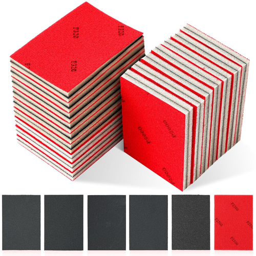 60 Pcs 320-2500 Grit Sanding Sponge Ultra Fine Sponges Pads Soft Foam ...
