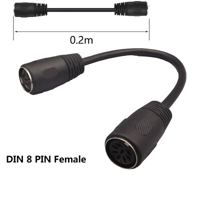 DIN MIDI 8 Pin Female to Female Speaker Audio MIC Signal Control ...