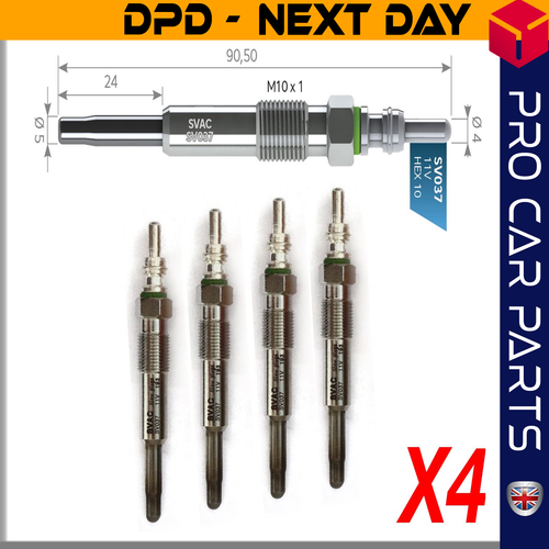 4X Glow Plug fits RENAULT Clio MK2 MK3 MEGANE MK2 KANGO 1.5 1.9 DCI DTI ...