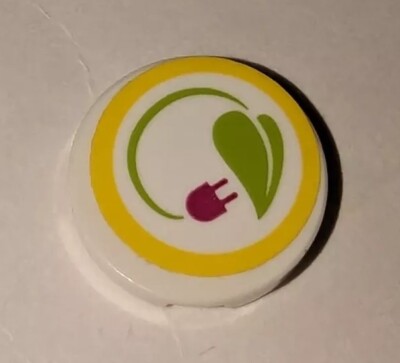 Lego Tile White Round 2x2 Leaf Power Plug Yellow Circle Pattern 41091 ...