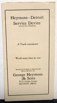 Early 1920s Heymoss-Detroit Truck Service Device Wrecker Car Lift ...