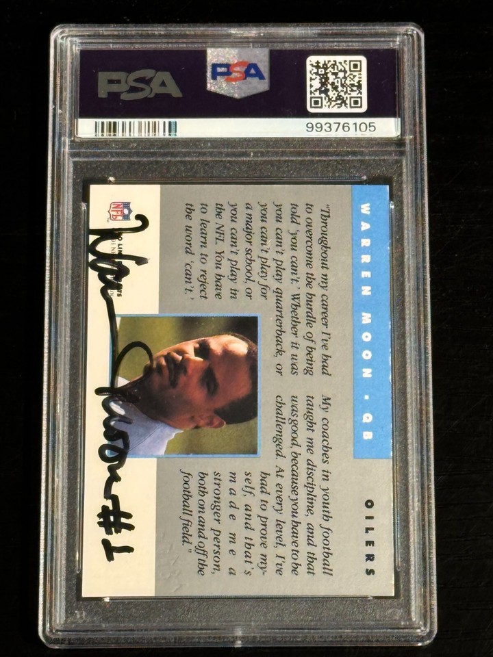 1991 Proline Portraits Autograph Warren Moon PSA 5 / DNA 8 (pop:2 ...