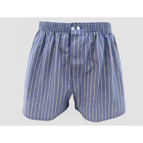 Men's Boxer Shorts With Front Opening And Button In Cotton Poplin ...