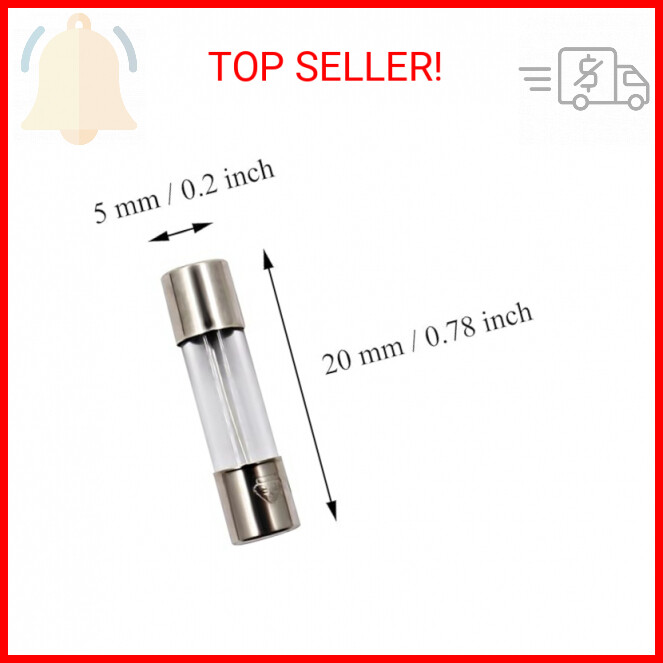 SIXQJZML 10 Pack F8AL Fast-Blow Fuse 8A 8amp 125V Glass Fuses 0.2 x 0. ...