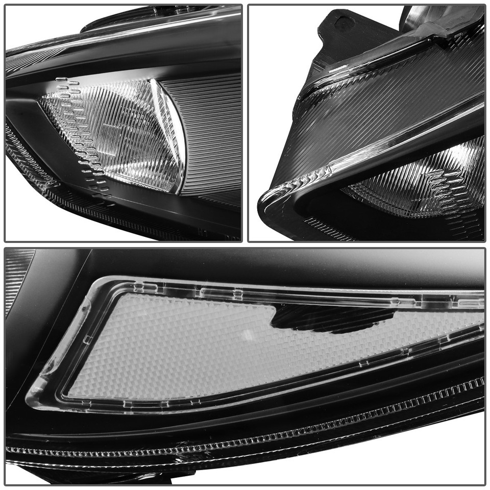 Fit 2015-2018 Ford Focus Gen3 Pair Black Housing Clear Side Headlight ...