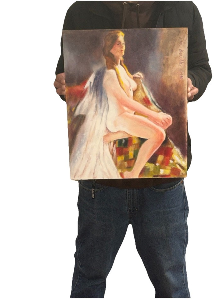 BEAUTIFUL VINTAGE RISQUÉ PAINTING ON BOARD SIGNED | eBay