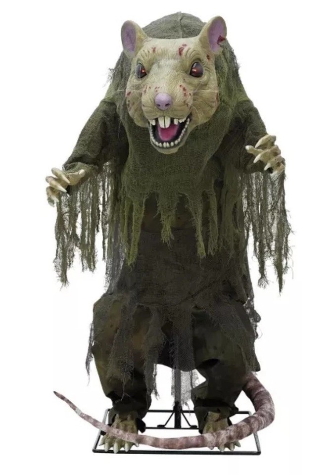 Spirit Halloween 4.2ft Animated Mutant Sewer Rat Animatronic Halloween ...