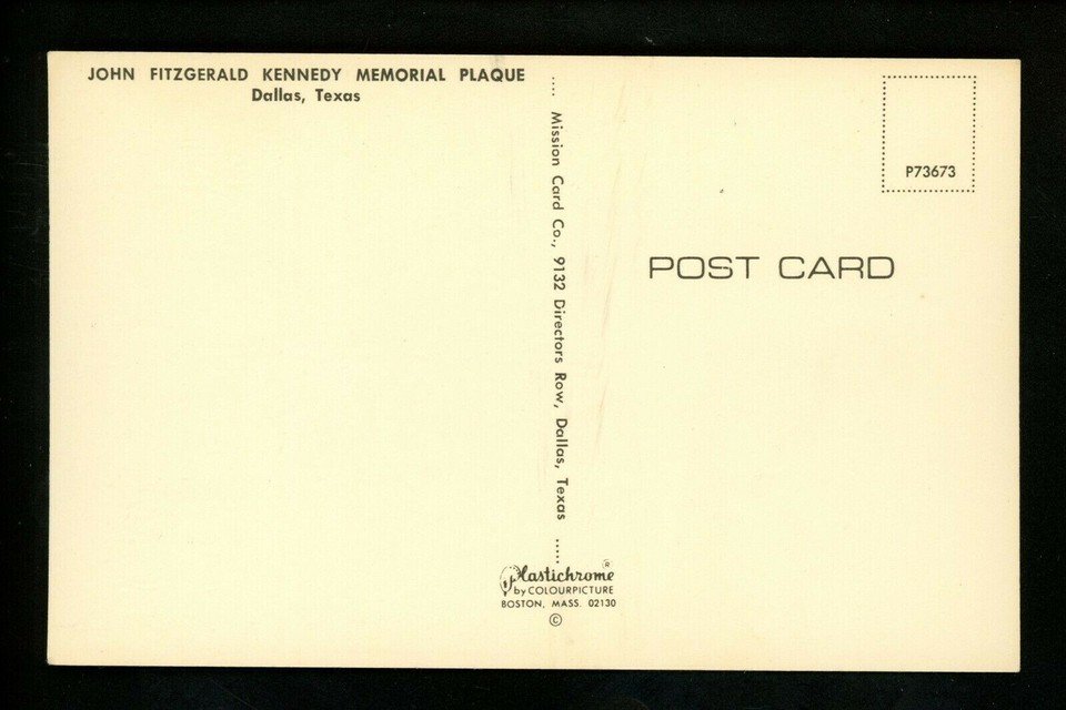 President postcard John F Kennedy JFK Memorial Dallas Texas TX chrome ...