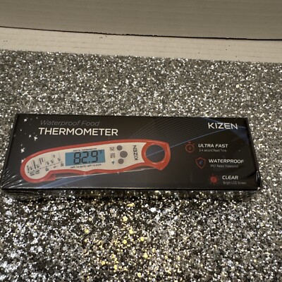 Kizen Digital Waterproof Instant Read Meat Thermometer - Red ...