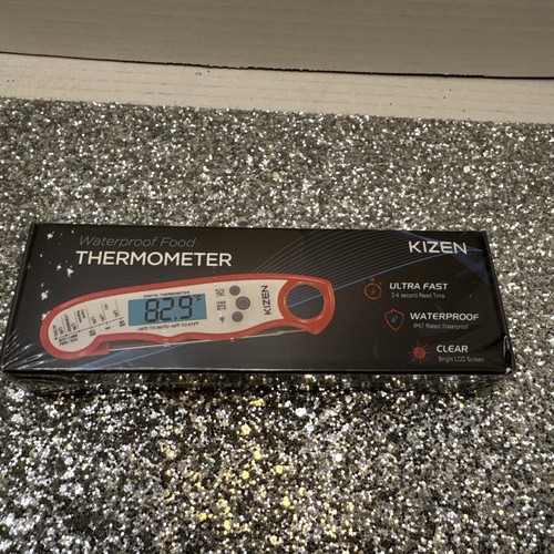 Kizen Digital Waterproof Instant Read Meat Thermometer - Red ...