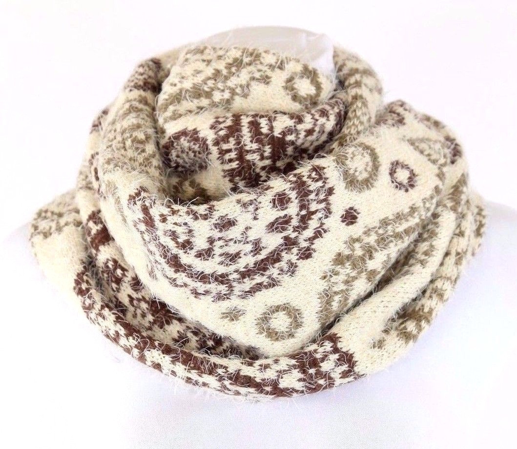 Eternity Reversible Soft Long Faux Fur Paisley Ivory Beige Infinity ...