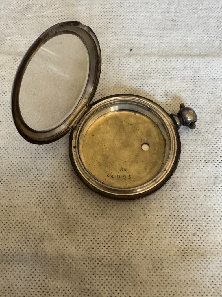 Antique Coin Silver Key Wind Pocket Watch Case Only - Gem