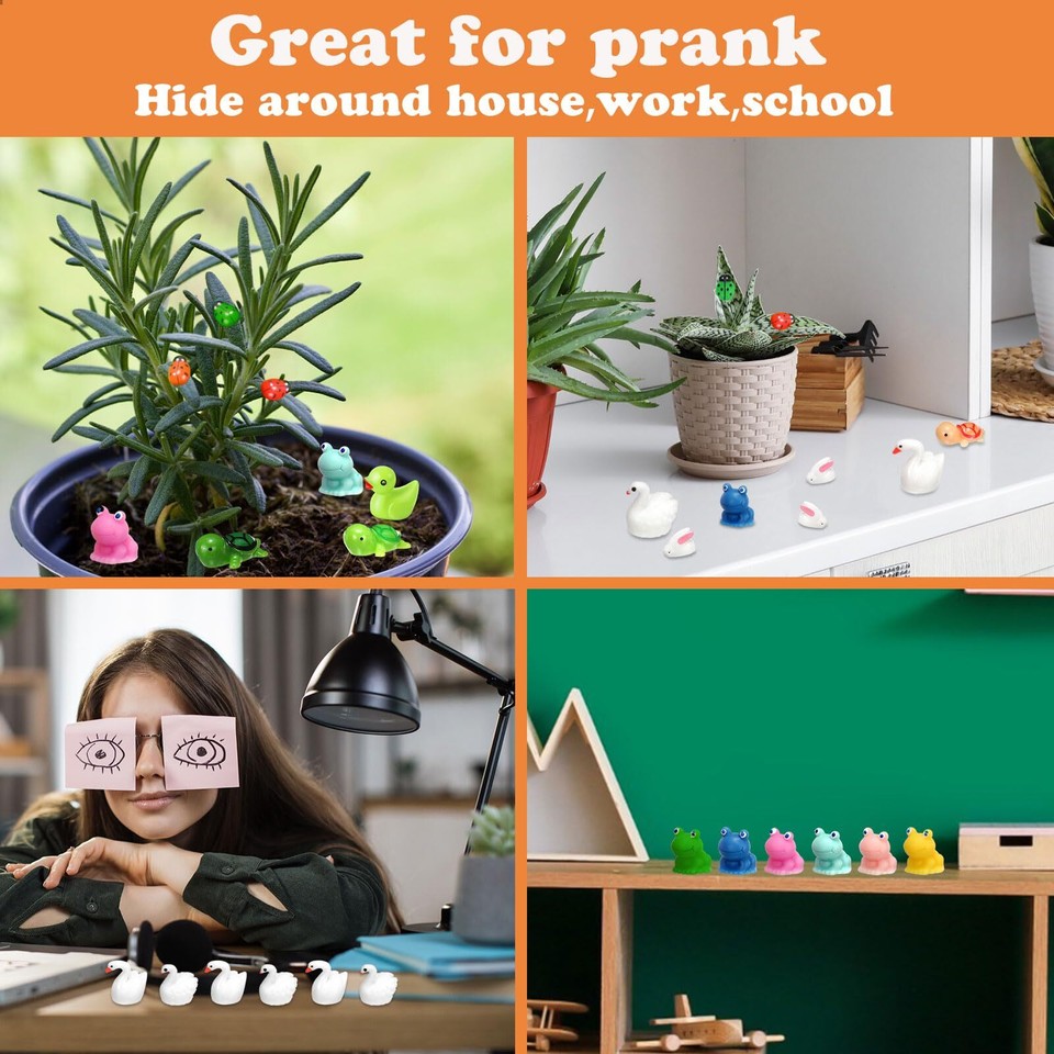 400 Pcs Mini Resin Animals Figures Bulk for Pranks Hide Crafts Tiny ...