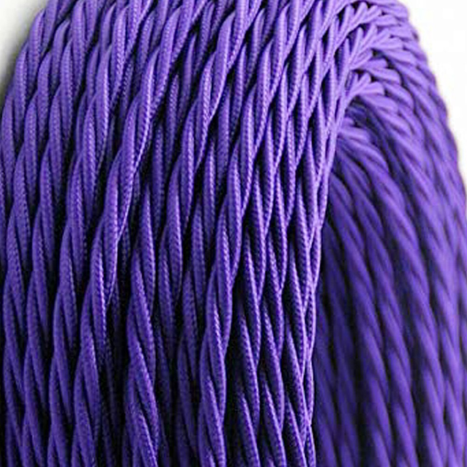 3 Core Electric Cable Braided Fabric Flex Lamp Cord Lighting Vintage ...
